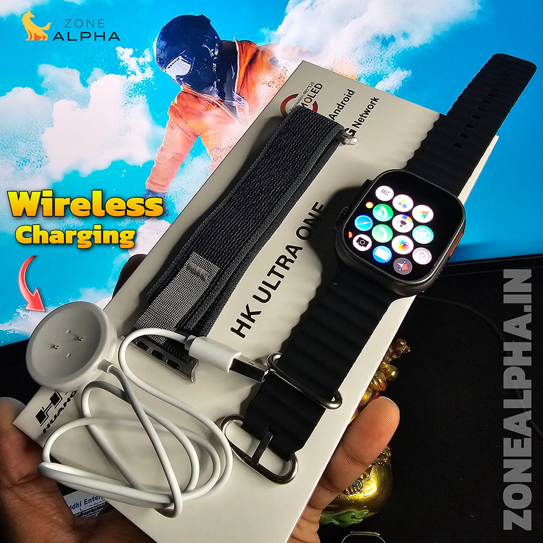 HK Ultra One Smartwatch: Super AMOLED Display, 4G WiFi Enabled - Zone Alpha